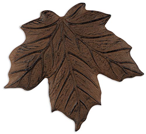 Sunset Vista Designs Wilderness Wonders Cast Iron Maple Leaf Stepping Stone, 11-1/2 by 12-Inch Brown