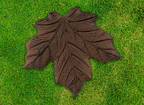 Sunset Vista Designs Wilderness Wonders Cast Iron Maple Leaf Stepping Stone, 11-1/2 by 12-Inch Brown