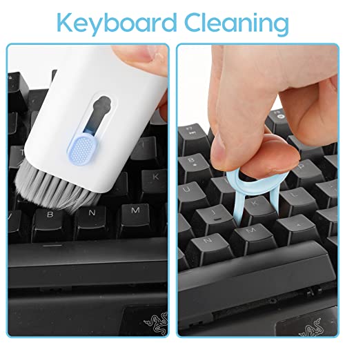 MMH 7in1 Airpod Pro Keyboard Earbud MacBook Cleaner Kit with Cleaning Pen Brush, Electronic Cleaning Kits Tools for Laptop iPad Phone iPod Tablet Computer PC TV Screen Blue(5ML Screen Cleaner Spray)