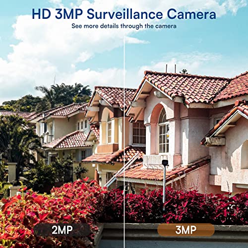 XVIM Wireless Security Camera, 3MP Security Camera Outdoor with 32G SD Card, Night Vision, Remote Access, Motion Detection, 2-Way Audio, Supports SD Card/Cloud Storage, Waterproof