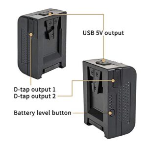 Came-TV Mini V Mount Battery 99Wh 6875mAh 15A Draw Rechargeable V-Mount with 2 D-TAP & 1 USB for Blackmagic BMPCC 4k/6K Pro/Sony FX6/Red Komodo/Canon C70/Z cam E2,Video Lights,Monitors