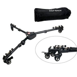 YaeCCC Kingjoy VX-600 Photography Heavy Duty Tripod Dolly Wheels Adjustable Leg Mounts Compatible with Canon Nikon Sony DSLR Camera Camcorder Photo Video