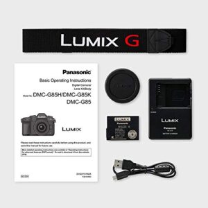 Panasonic Lumix DMC-G85 Mirrorless Camera with 12-60mm OIS Lens Starter Bundle with Bag, 64GB SD Card, 2 Extra Battery, Charger, Mini Tripod and Accessories