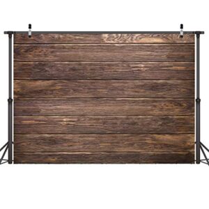 LYWYGG 8x6ft Thin Vinyl Brown Wood Backdrop Photographers Retro Wood Wall Background Cloth Seamless CP-19-0806