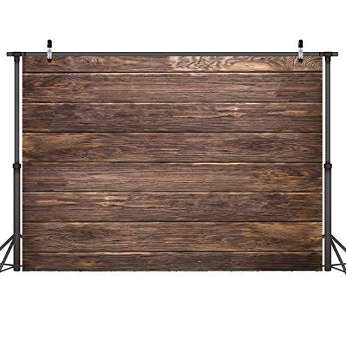 LYWYGG 8x6ft Thin Vinyl Brown Wood Backdrop Photographers Retro Wood Wall Background Cloth Seamless CP-19-0806