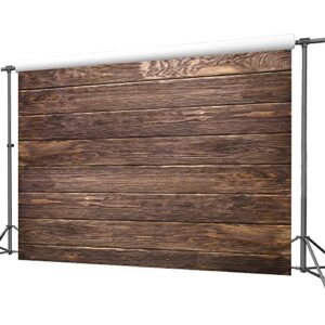 LYWYGG 8x6ft Thin Vinyl Brown Wood Backdrop Photographers Retro Wood Wall Background Cloth Seamless CP-19-0806