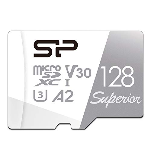 Silicon Power 128GB Superior Micro SDXC UHS-I (U3), V30 4K A2, High Speed MicroSD Card with Adapter