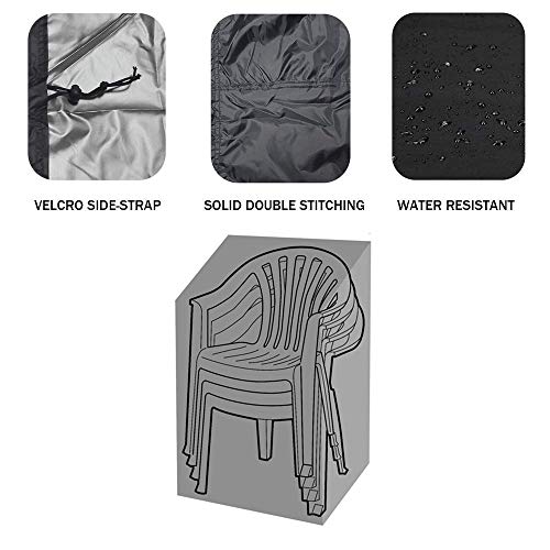 HONCENMAX Patio Chair Covers - Reclining Garden Chair Cover - Waterproof Outdoor Bar Stool Cover - Stackable Chairs Cover - Outdoor Furniture Cover - 25"x 25"x47"