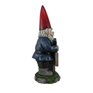 DWK "Fair Warning Don't Tread on Me Outdoor Garden Gnome Holding a Gun Statue | Garden Statues and Yard Art | Front Porch Decoration | Patio Decor for Your Home - 16"