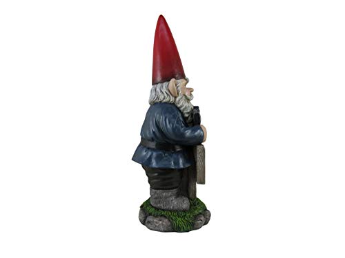 DWK "Fair Warning Don't Tread on Me Outdoor Garden Gnome Holding a Gun Statue | Garden Statues and Yard Art | Front Porch Decoration | Patio Decor for Your Home - 16"