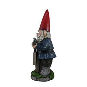 DWK "Fair Warning Don't Tread on Me Outdoor Garden Gnome Holding a Gun Statue | Garden Statues and Yard Art | Front Porch Decoration | Patio Decor for Your Home - 16"