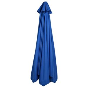 yumfoz 10 ft umbrella replacement canopy 6 ribs outdoor sunbrella market top for yard garden patio beach, blue, 6骨