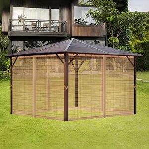 BRIGHTDECK Gazebo Replacement Mosquito Netting Screen, Sidewalls Outdoor 4-Panels Universal Gazebo Netting for Patio, Garden and Backyard (Net Only) (10-ft x 10-ft)