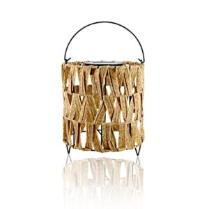 decorative table lights outdoor rattan – hanging lantern lights solar rattan lantern warm white for tabletop, garden decor, party and wedding