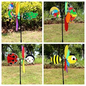 Tuxiaobu 6 Pcs Garden Pinwheels - 6 Styles Windmill for Yard Garden Decor - Kindergarten Children's Gifts Whimsical Baby Gifts for Garden Party Lawn Décor