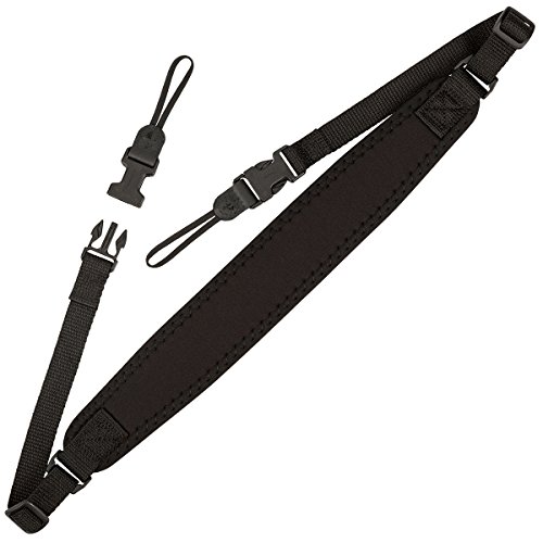 OP/TECH USA Super Classic Strap - UNI Loop - Padded Neoprene Neck Strap with Control-Stretch System and Quick Disconnects (Black)