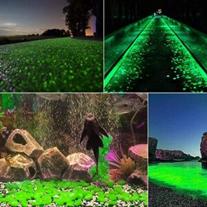 ebliiny 500 pcs glow in the dark garden pebbles, gardening luminous glow stones outdoor decor glowing water fish tank gravel (green)