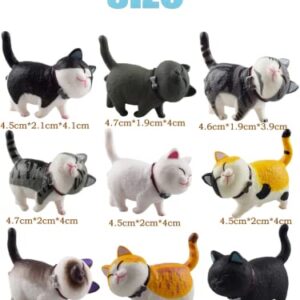 9 PCS Cute Miniature Cats Landscape Lovely Cats Figurines Fairy Home Garden Animals Kitten Adorable Cupcake Christmas Birthday Gift for Home Garden Decor Ornament Supplies