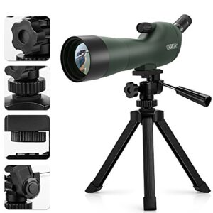 Emarth 20-60x60AE 45 Degree Angled Spotting Scope with Tripod, Phone Adapter, Carry Bag, Scope for Target Shooting Bird Watching Hunting Wildlife