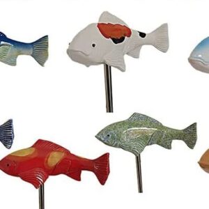 Koi Fish for Garden - Garden Statues Resin Garden Koi with Stake, 3 Pcs Garden Sculptures Garden Ornaments for Outdoor Garden Lawn Pond Decoration (A)