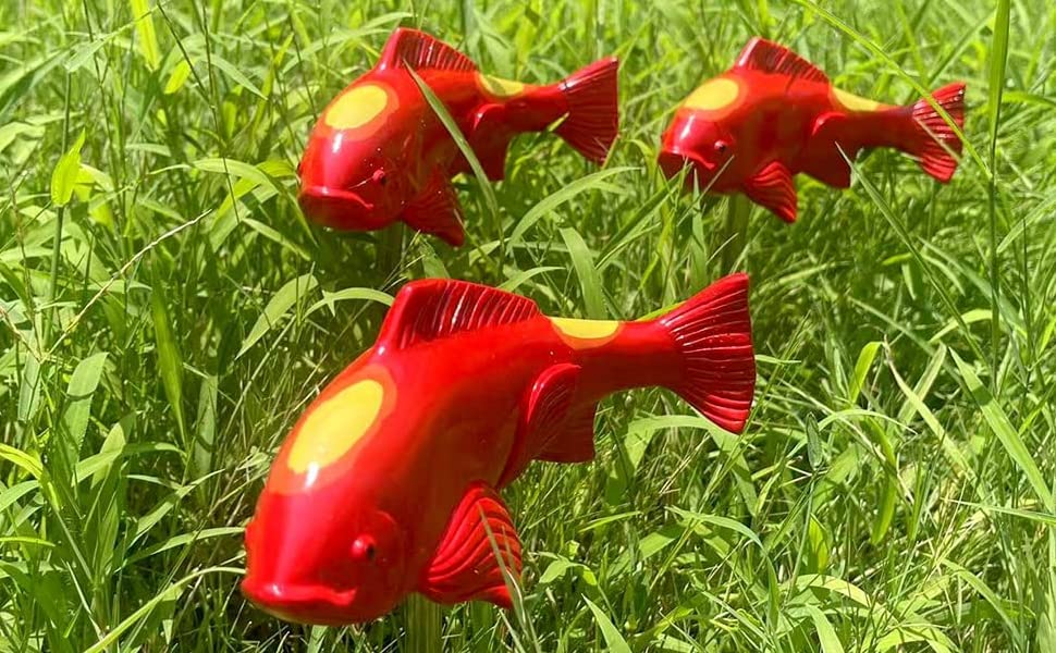 Koi Fish for Garden - Garden Statues Resin Garden Koi with Stake, 3 Pcs Garden Sculptures Garden Ornaments for Outdoor Garden Lawn Pond Decoration (A)