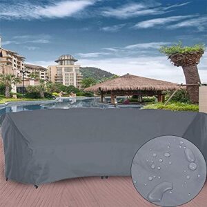 BOSKING Patio Furniture Cover Heavy Duty Waterproof Curved Sofa Cover Dustproof Section Couch Sofa Cover Outdoor Indoor Furniture Half-Moon Sofa Set Protector with Adjustable Drawstring (Grey)