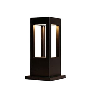 slawa modern outdoor post light fixture, led outdoor column lights with aluminum housing ip55 waterproof square pillar lights outdoor, external lawn bollard lantern for porch, garden, front yard