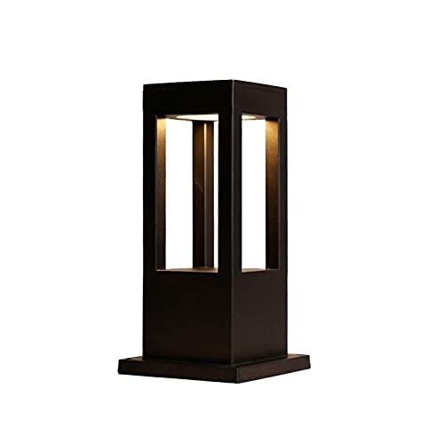 SLAWA Modern Outdoor Post Light Fixture, LED Outdoor Column Lights with Aluminum housing IP55 Waterproof Square Pillar Lights Outdoor, External Lawn Bollard Lantern for Porch, Garden, Front Yard