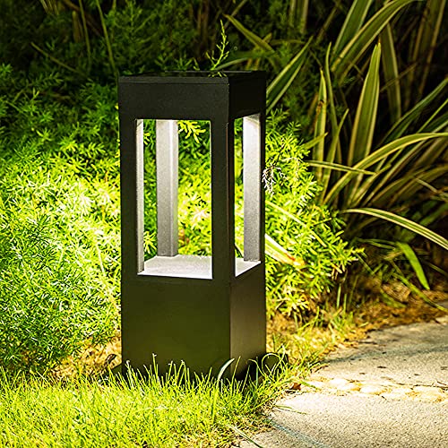 SLAWA Modern Outdoor Post Light Fixture, LED Outdoor Column Lights with Aluminum housing IP55 Waterproof Square Pillar Lights Outdoor, External Lawn Bollard Lantern for Porch, Garden, Front Yard