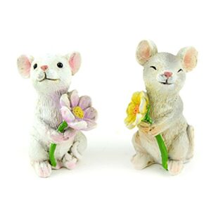 touch of nature 55743 fairy garden mice-set of 2, 2″