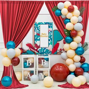 10 ft x 10 ft Wrinkle Free Red Backdrop Curtain Panels, Polyester Photography Backdrop Drapes, Wedding Party Home Decoration Supplies