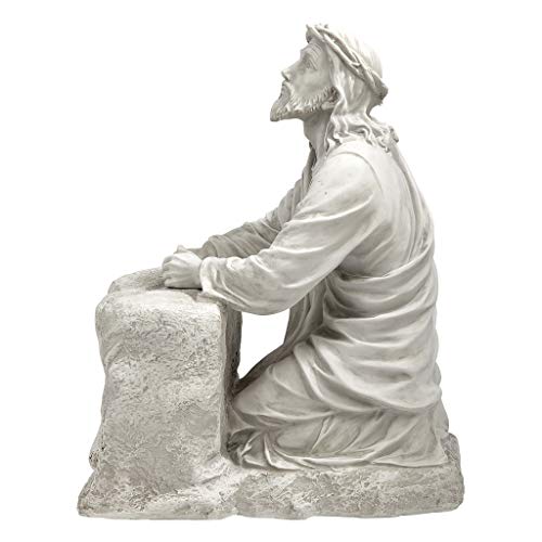 Design Toscano Jesus in the Garden of Gethsemane Religious Garden Statue, 23 Inch, Polyresin, Antique Stone