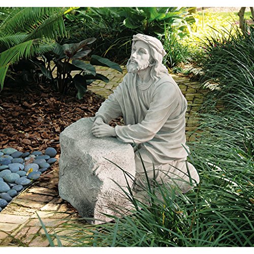 Design Toscano Jesus in the Garden of Gethsemane Religious Garden Statue, 23 Inch, Polyresin, Antique Stone