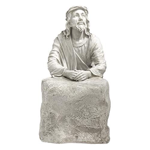 Design Toscano Jesus in the Garden of Gethsemane Religious Garden Statue, 23 Inch, Polyresin, Antique Stone