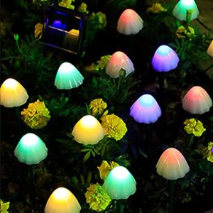 Mushroom Solar Lights, 10pcs Outdoor Solar Garden Lights, 8 Modes Mini Waterproof MMushroom Light for Pathway Landscape Garden Backyard Lawn Halloween Christmas Party Wedding Festival Decoration