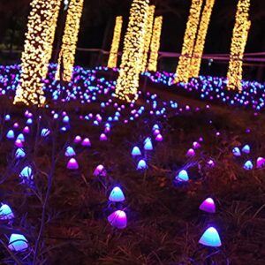 Mushroom Solar Lights, 10pcs Outdoor Solar Garden Lights, 8 Modes Mini Waterproof MMushroom Light for Pathway Landscape Garden Backyard Lawn Halloween Christmas Party Wedding Festival Decoration