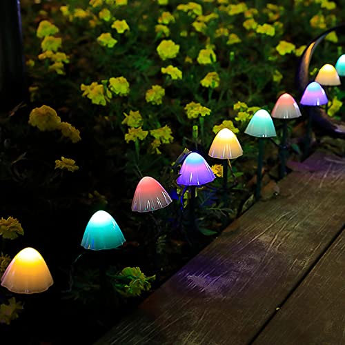 Mushroom Solar Lights, 10pcs Outdoor Solar Garden Lights, 8 Modes Mini Waterproof MMushroom Light for Pathway Landscape Garden Backyard Lawn Halloween Christmas Party Wedding Festival Decoration