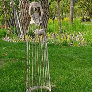 Linfevisi Garden Angel Statue Decor Rustic Metal Angel Sculpture Garden Yard Art Heavenly Home Decor Antiqued Accent Housewarming Garden Gift (Heart)