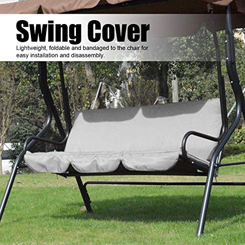 Simlug Swing Seat Cover, Swing Chair Cushion, High‑Grade 190T Polyester Taffeta Fabric Cushion Replacement Foldable 150X50X10cm Swing Chair Cushion Garden Lawn Yard (Gray)