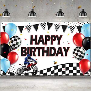 dirt bike birthday decoration backdrop banner motocross dirt bike racing dirt bike themed birthday party supplies for kids boys teenagers adults, 72.8 x 43.3 inch