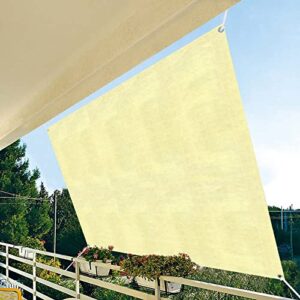 ZGOEK Sun Shade Sail, Rectangle Shade Sail UV Block 90% Shade Fabric Sun Shade Cloth for Outdoor Patio Lawn Garden Beige 2x1.6m/6.5x5.2ft