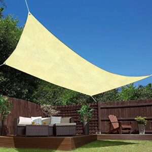 ZGOEK Sun Shade Sail, Rectangle Shade Sail UV Block 90% Shade Fabric Sun Shade Cloth for Outdoor Patio Lawn Garden Beige 2x1.6m/6.5x5.2ft