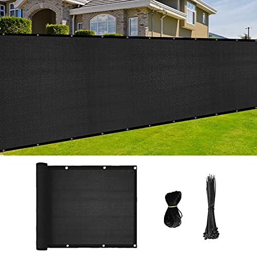 longdafei 6ft x 50ft Heavy Duty Privacy Screen Fence, Fencing Mesh Cover for Patio Pool Garden Backyard Mesh Screen, Black