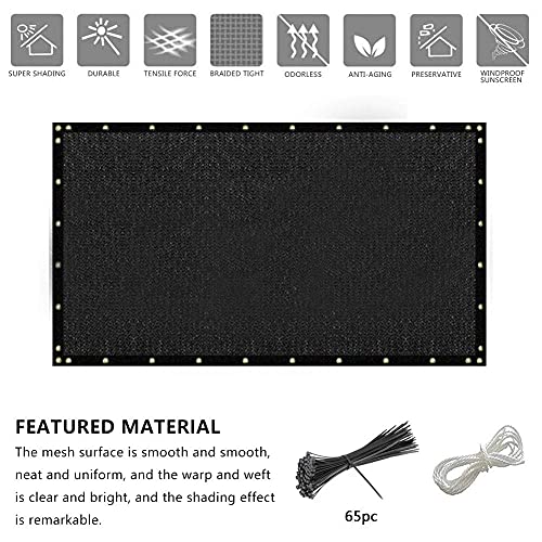 longdafei 6ft x 50ft Heavy Duty Privacy Screen Fence, Fencing Mesh Cover for Patio Pool Garden Backyard Mesh Screen, Black