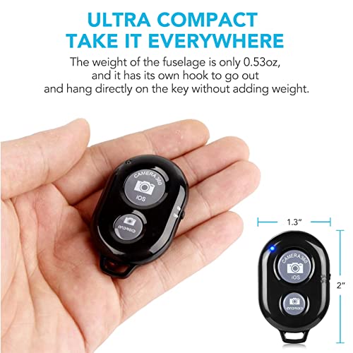 2 Pack Wireless Camera Remote Control - Wireless Remote for iPhone & Android Phones iPad iPod Tablet, Clicker for Photos & Videos