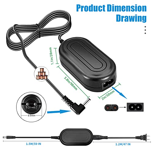 TKDY ACK-E10 EOS Rebel T7 Continuous Power Supply LP-E10 Dummy Battery DR-E10 DC Coupler Kit for Canon EOS T6 T5 T3, Kiss X50 X70 X80 X90, EOS 1100D 1200D 1300D 1500D 2000D Digital Camera.