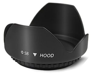 58mm digital tulip flower lens hood for canon rebel t5, t6, t6i, t7i, t8i, eos 80d, eos 90d, eos 77d, sl3 cameras with canon ef-s 18-55mm is stm lens