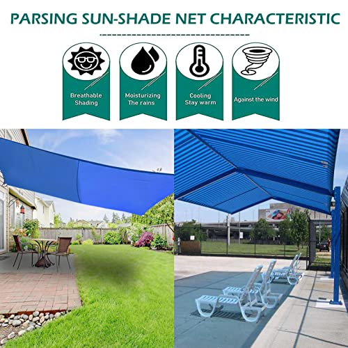 ZHANGY Shade Net Shade Cloth Shade Mesh 20x30ft, Blue Sunblock for Greenhouse Sunshade Cloth with Grommets UV Block Shade Tarp Tear-Resistant, for Outdoor Garden Plants Backyard Car Cover