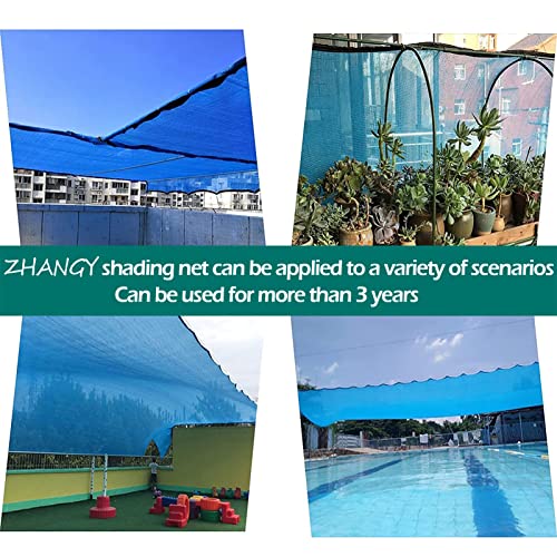 ZHANGY Shade Net Shade Cloth Shade Mesh 20x30ft, Blue Sunblock for Greenhouse Sunshade Cloth with Grommets UV Block Shade Tarp Tear-Resistant, for Outdoor Garden Plants Backyard Car Cover