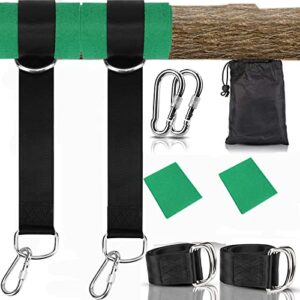 [new 2023] tree swing hanging straps kit, 10ft extra long heavy duty tree swing strap holds 4000 lbs, tree swing hammock with safer lock snap carabiner hooks,perfect for swings or hammock